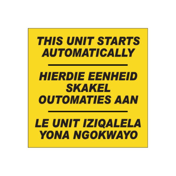 Unit Starts Automatically Business Sign | Printex