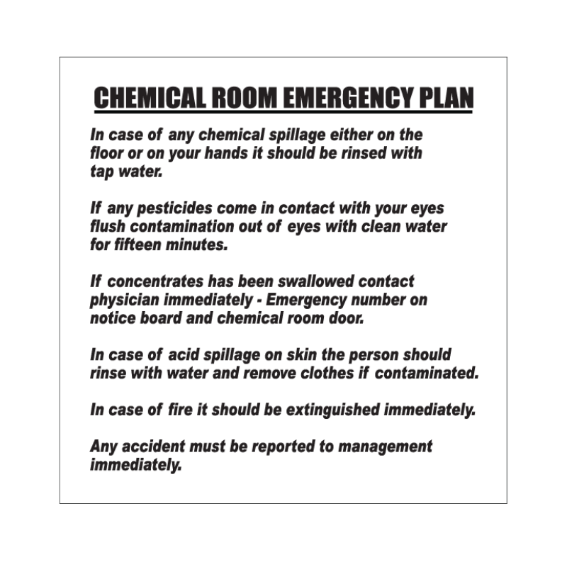 Chemical Room Plan Business Sign | Printex