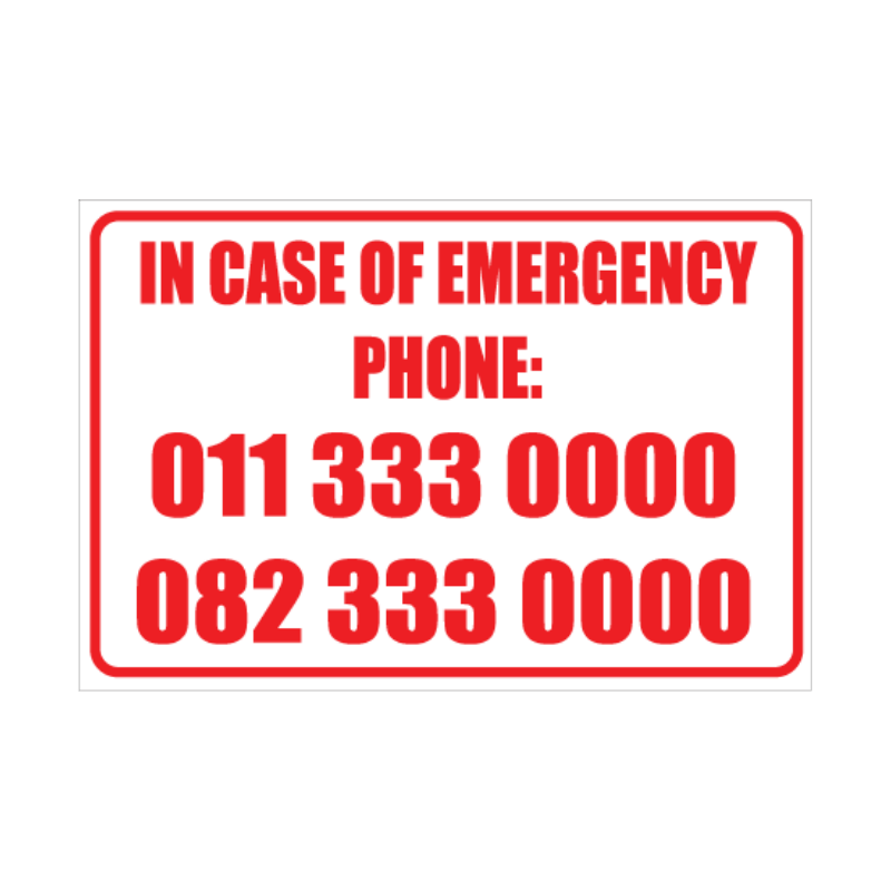 In Case Of Emergency Business Sign | Office & Retail Signs | Printex