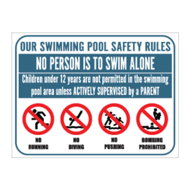 Pool Safety Rules Business Sign | Security & Indemnity Signs | Printex
