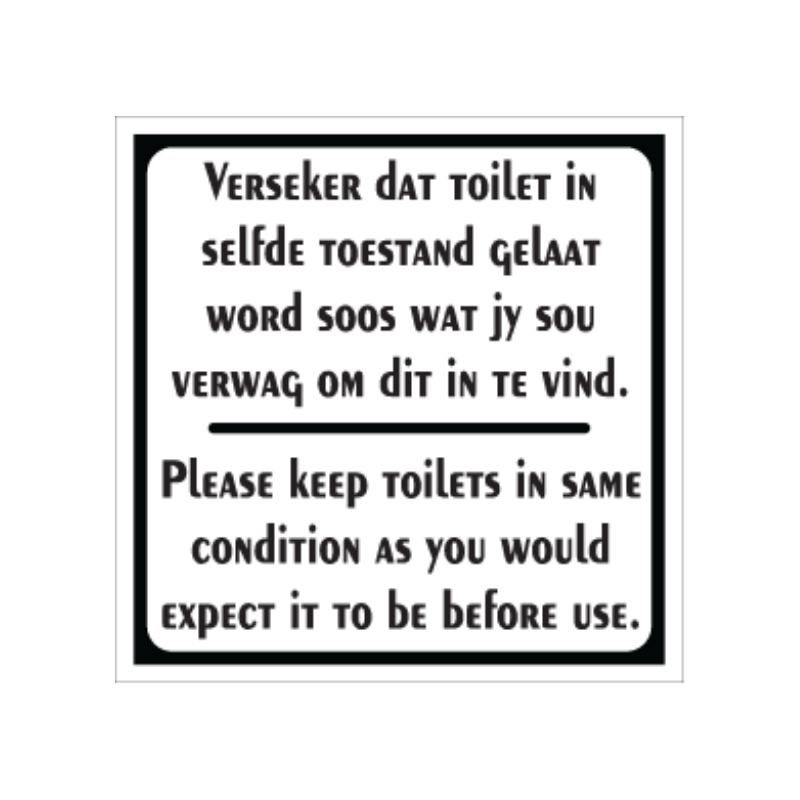Toilet Notice Business Sign | Office & Retail Signs | Printex